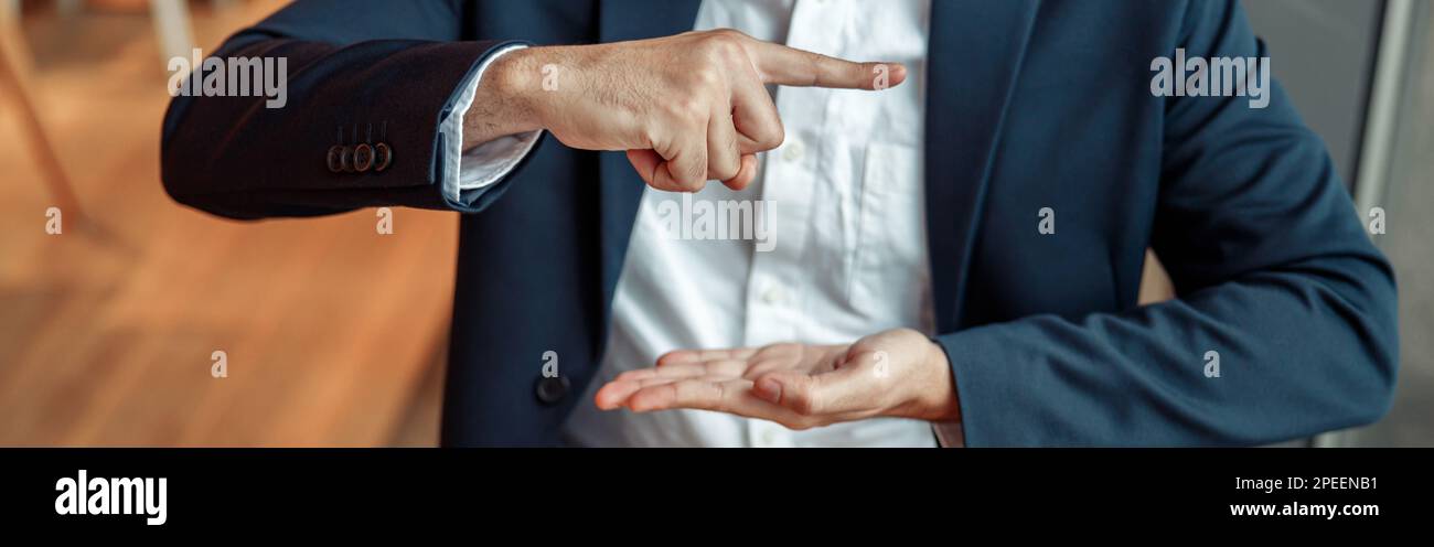 Businessman have a business meeting via video call and communicates ...