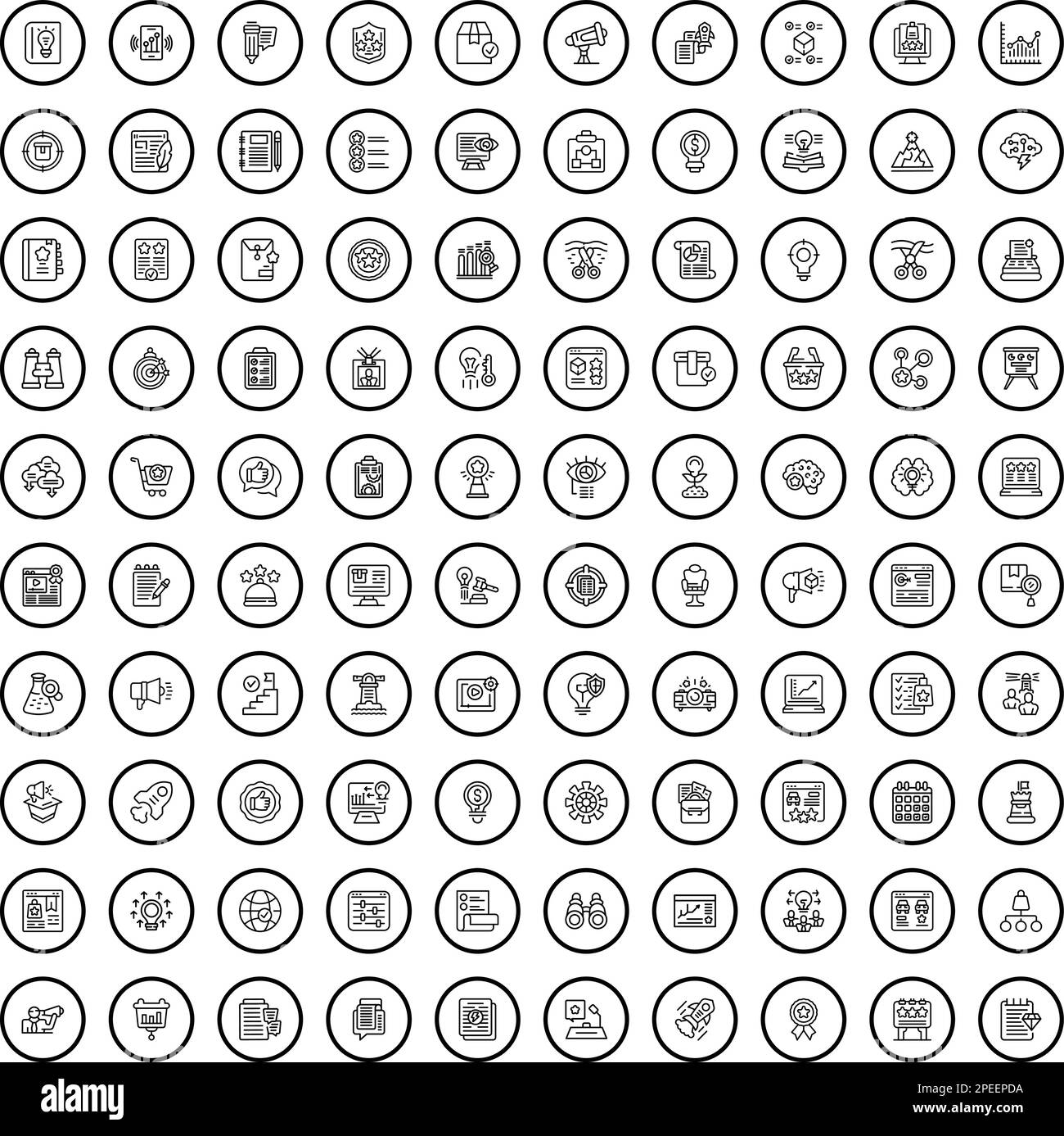 100 startup icons set. Outline illustration of 100 startup icons vector ...