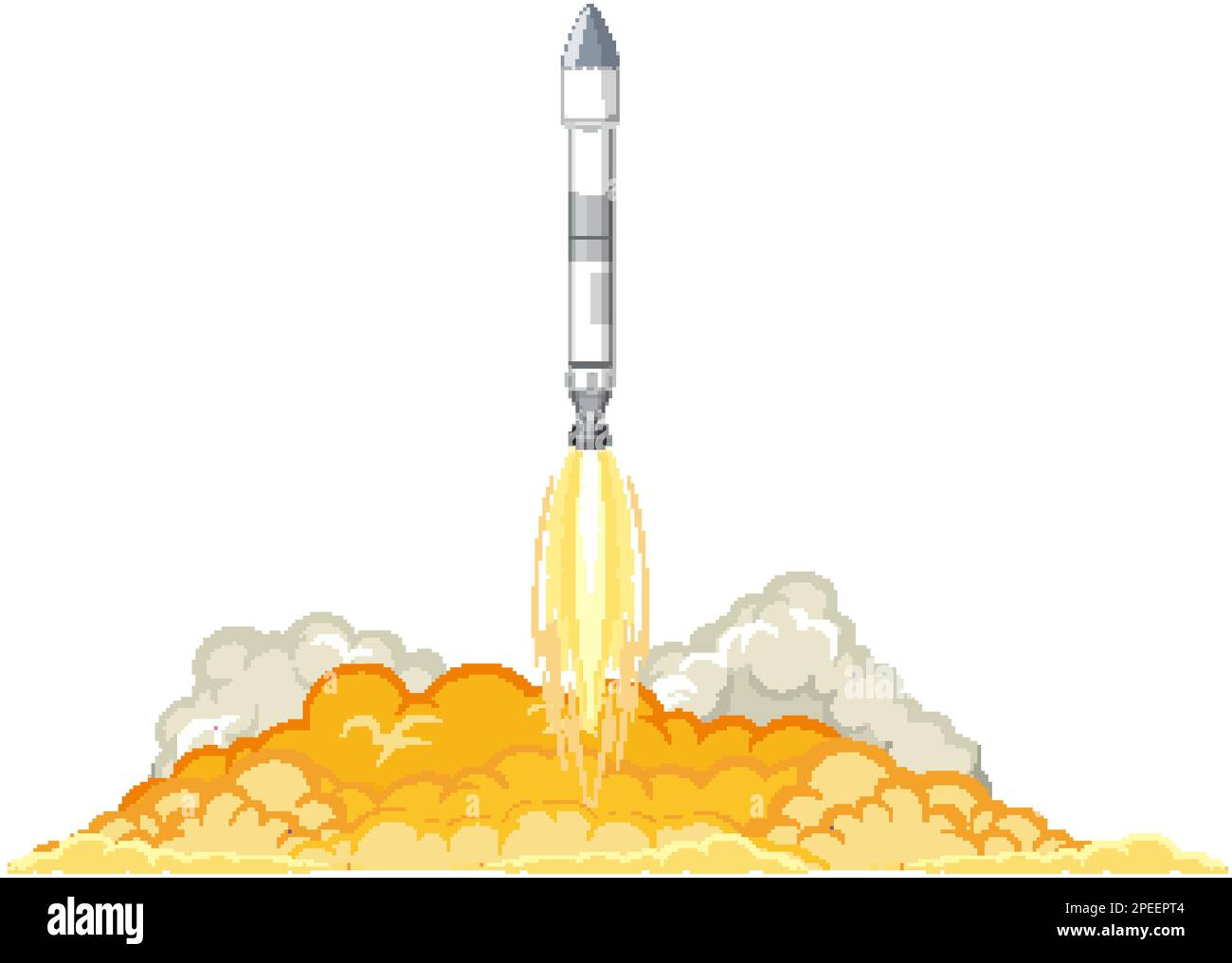 Rocket Launching into Space Concept illustration Stock Vector Image ...