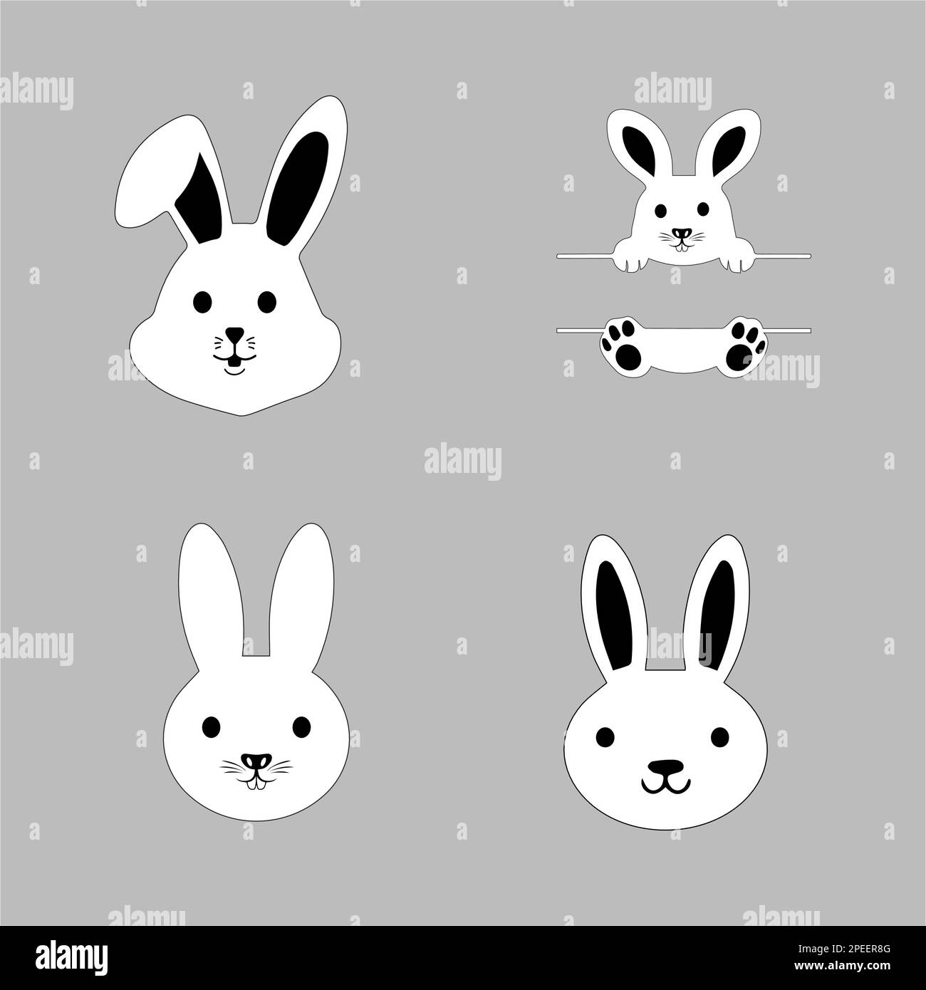 Rabbit icon, easter bunny animal symbol. Linear style sign for mobile ...