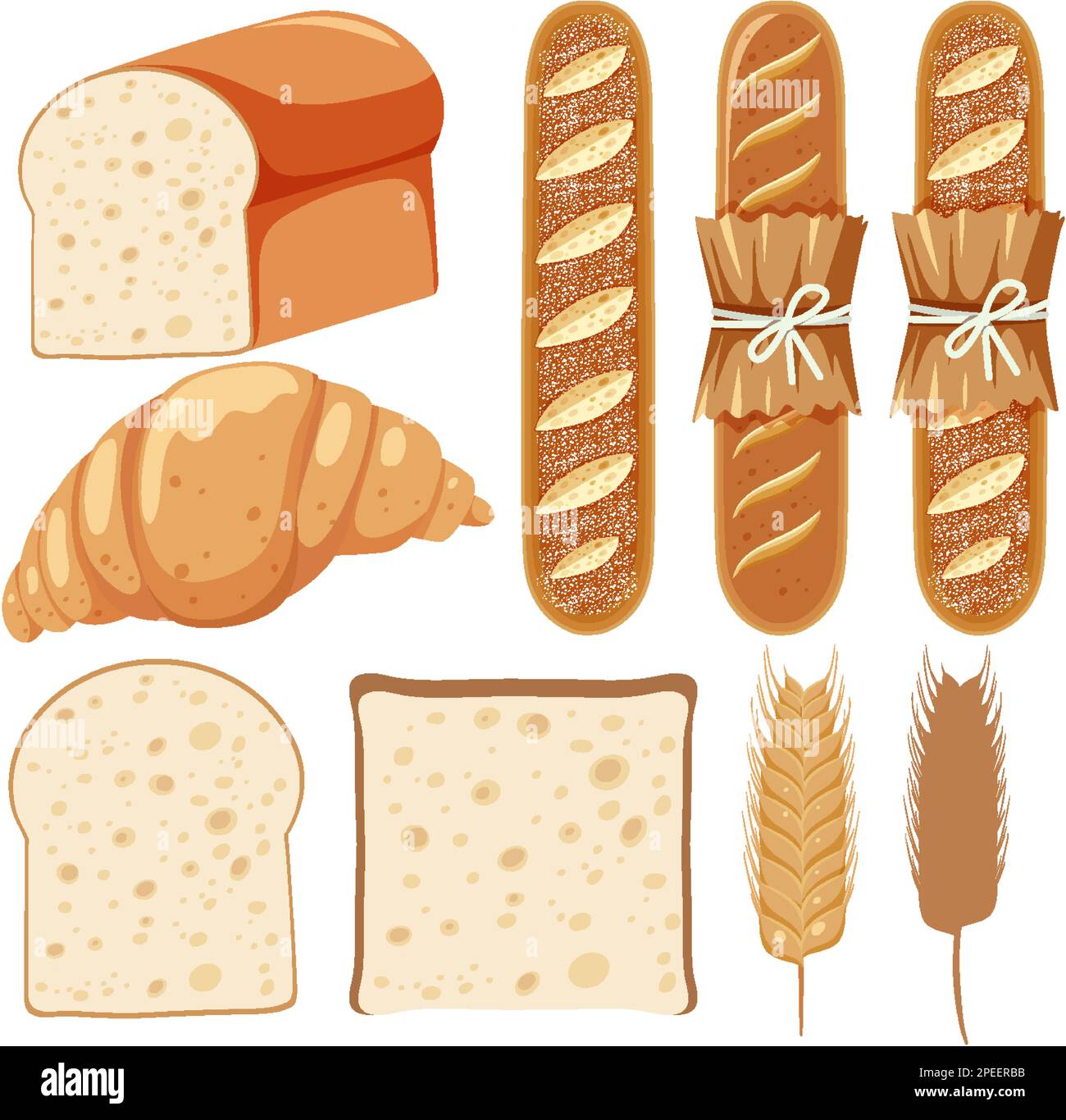 mix set of bread bakery illustration Stock Vector Image & Art - Alamy