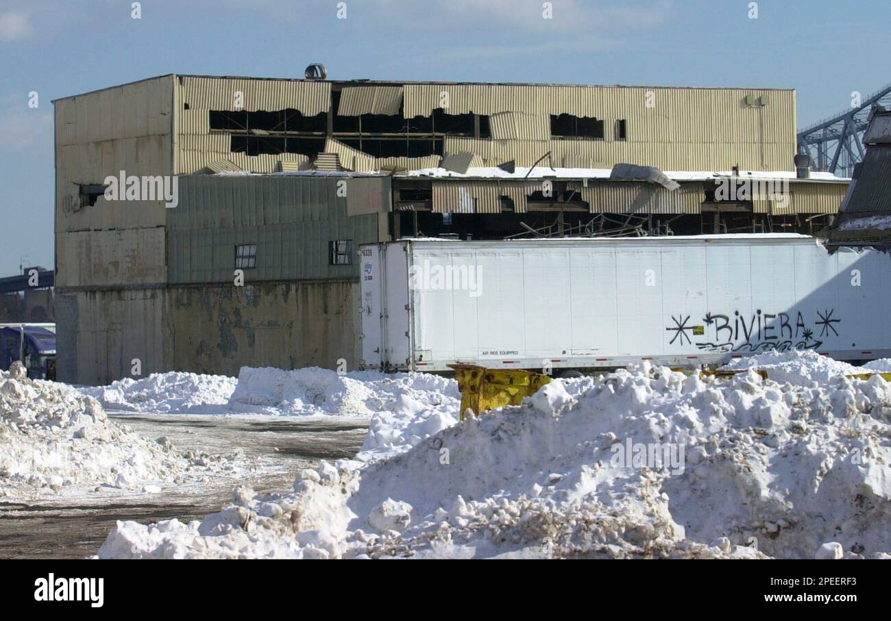 An industrial building in Perth Amboy, N.J., shows damage after an ...