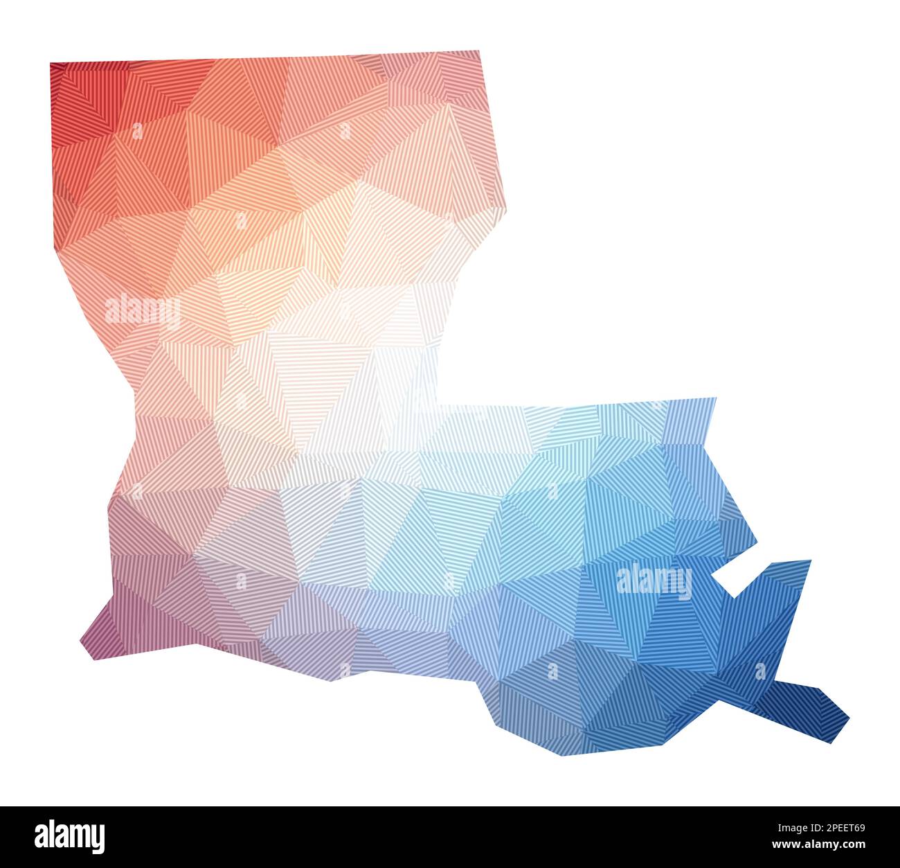 Map of Louisiana. Low poly illustration of the US state. Geometric ...