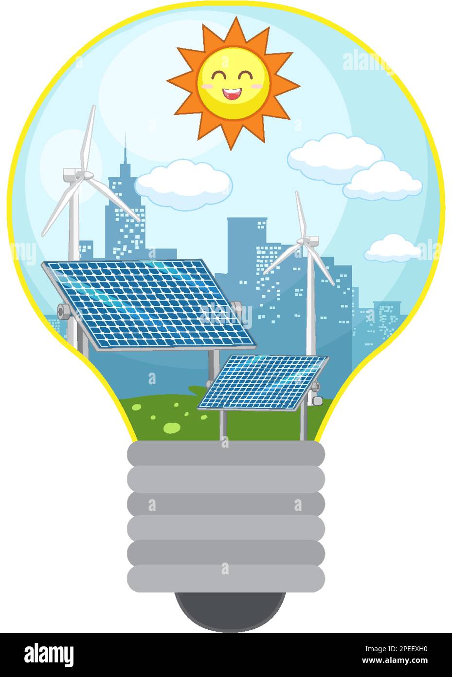Green energy from natural resources vector concept illustration Stock ...