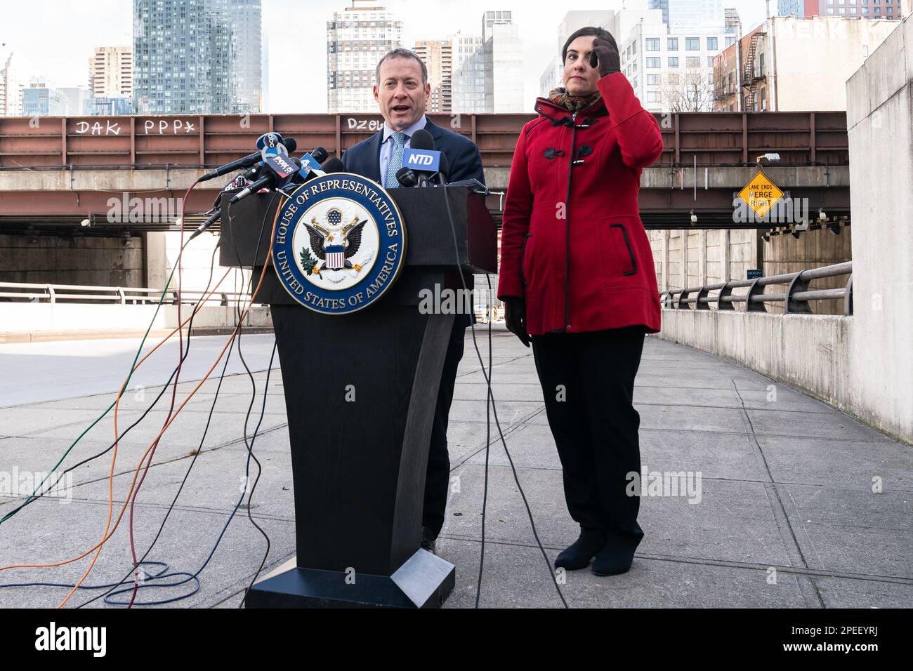 Congressman Josh Gottheimer speaks with Congresswoman Nicole ...