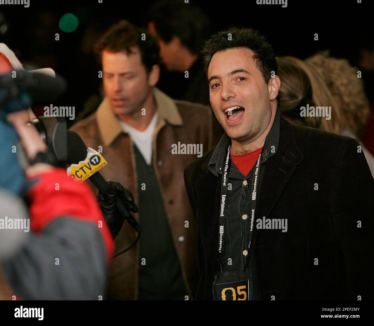 Director Richard Shepard answers questions as he arrives at the premier ...
