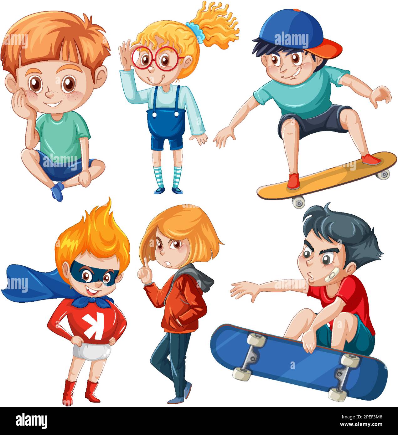 Set of cute cartoon character illustration Stock Vector Image & Art - Alamy