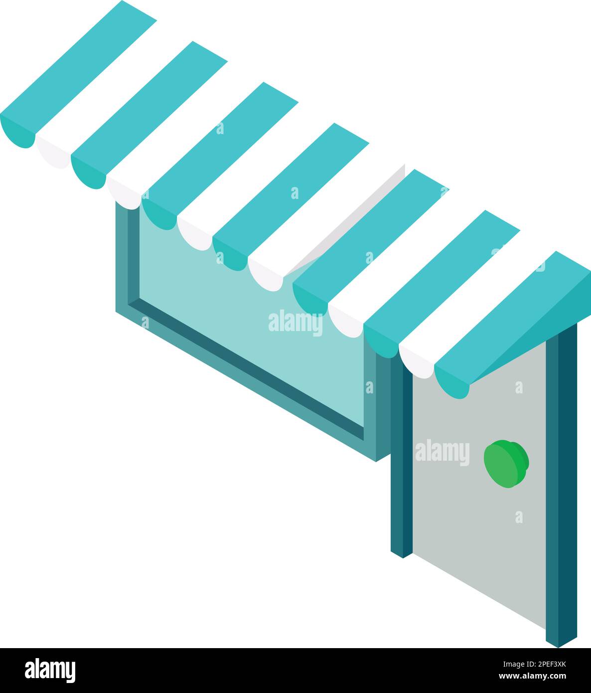Store entrance icon isometric vector. Front door and window with ...