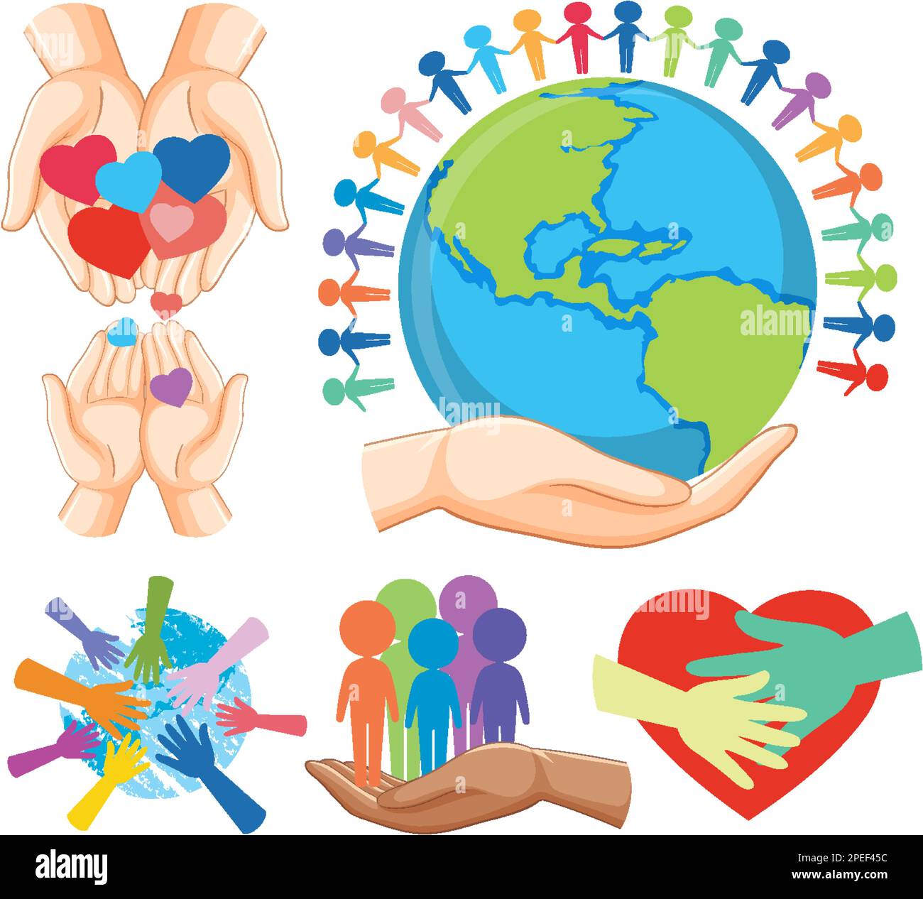 Set of mix heart with earth illustration Stock Vector Image & Art - Alamy