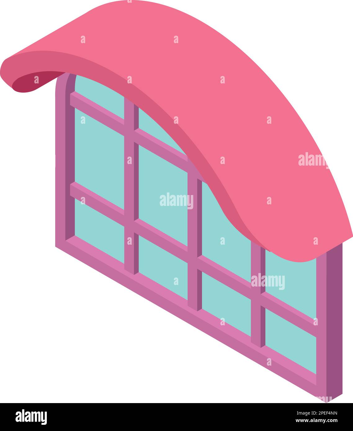 Panoramic window icon isometric vector. External panoramic window with ...