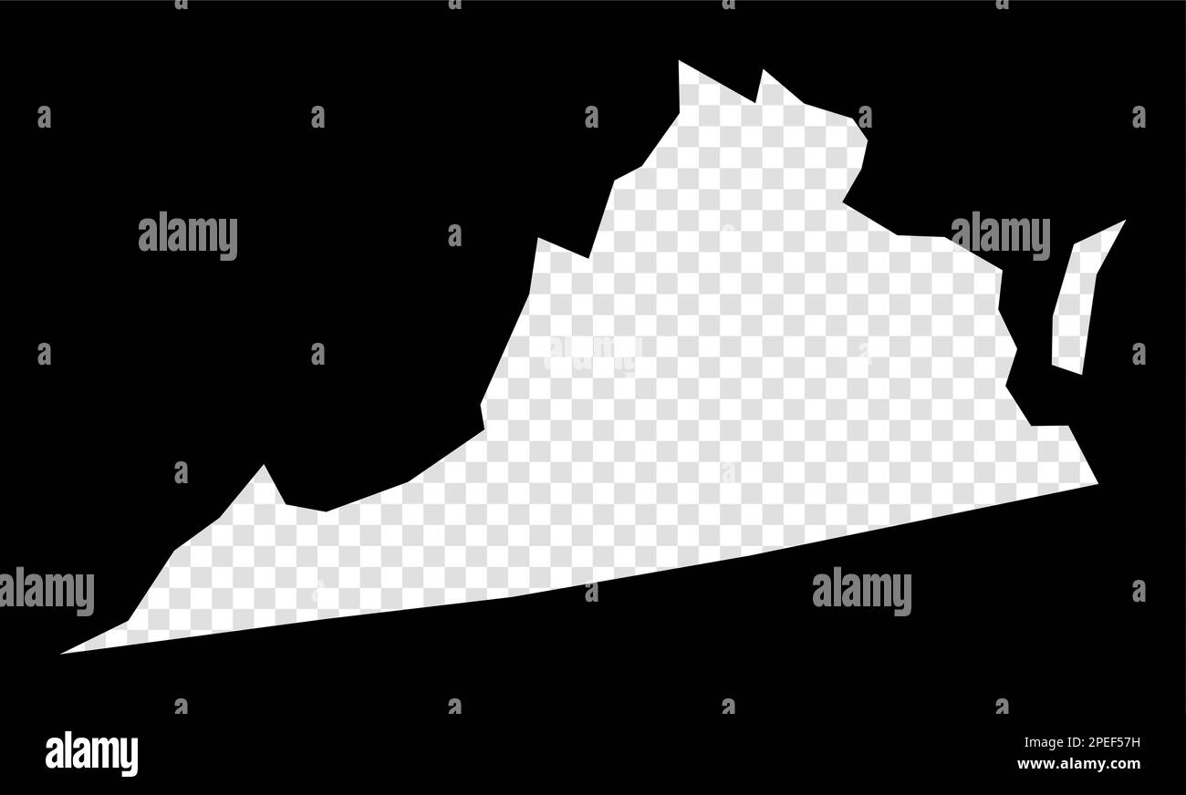 Stencil map of Virginia. Simple and minimal transparent map of Virginia ...
