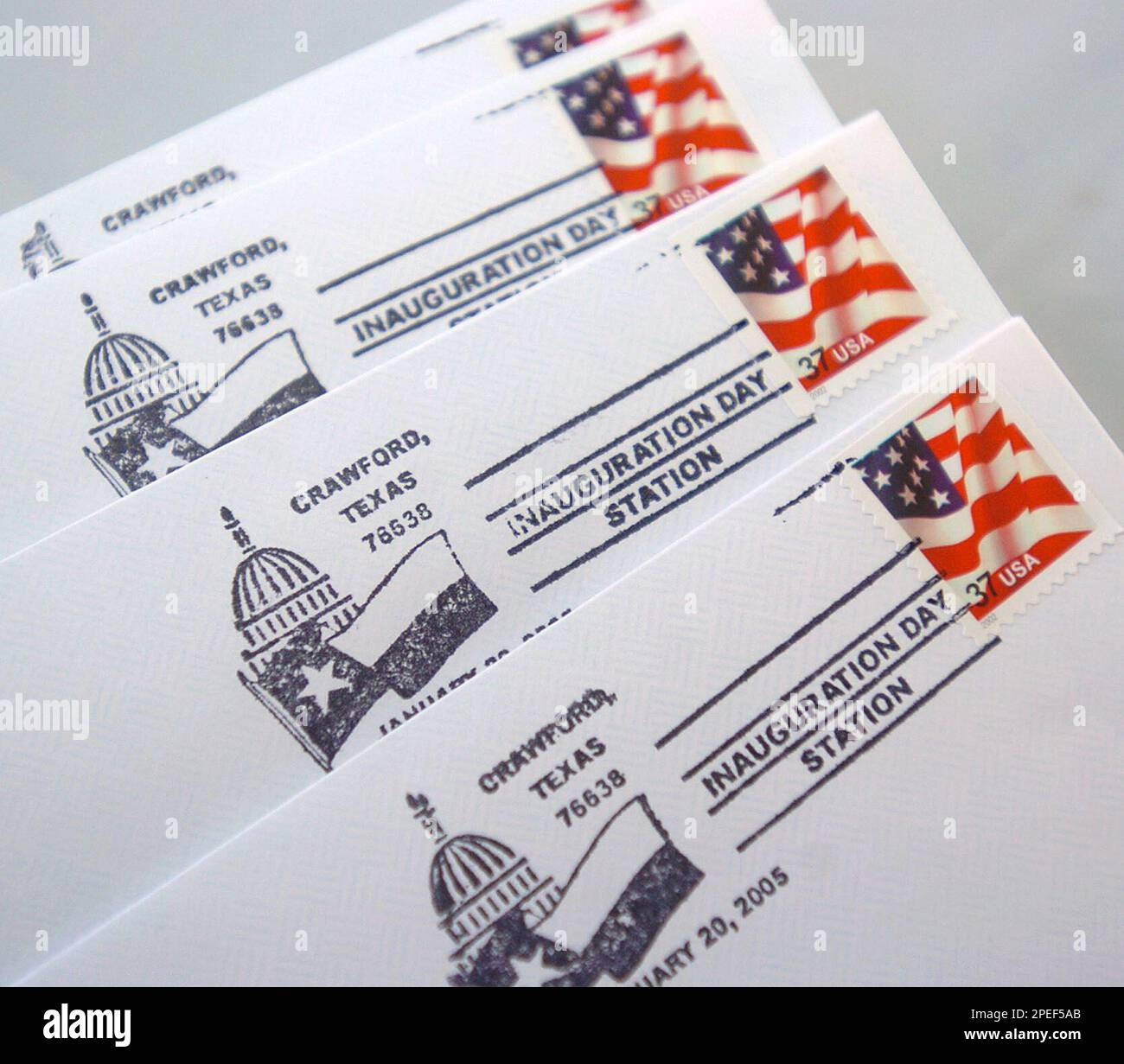 A special postmark commemorating President Bush's inauguration grace ...