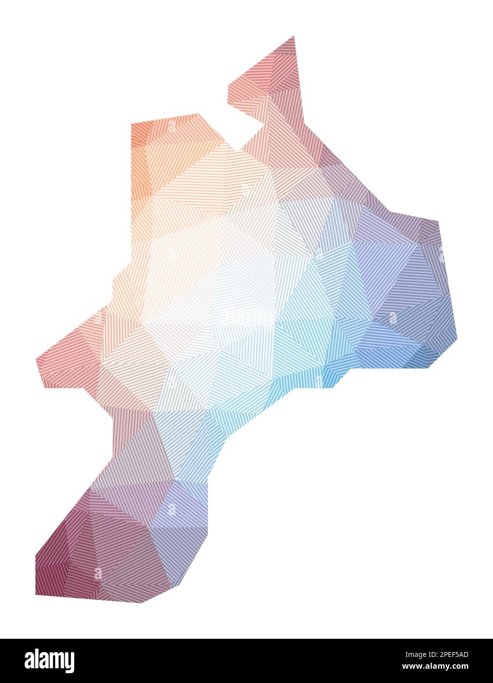 Map of Mayreau. Low poly illustration of the island. Geometric design ...