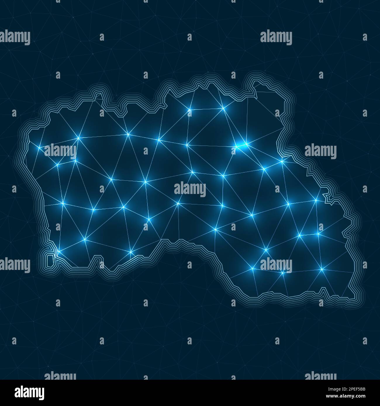 Santa Maria Island network map. Abstract geometric map of the island ...