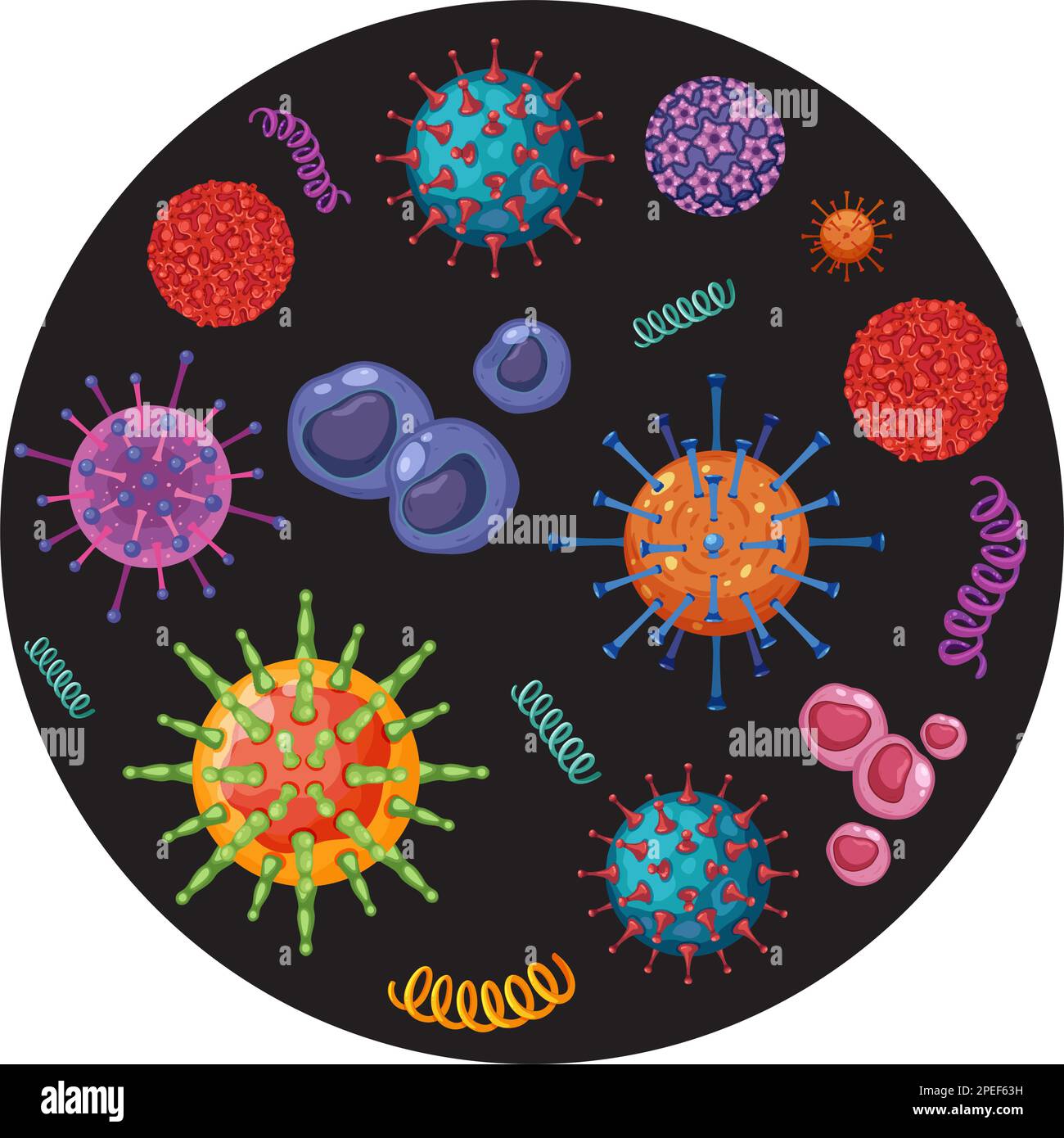 Bacterial microorganism in circle illustration Stock Vector Image & Art - Alamy