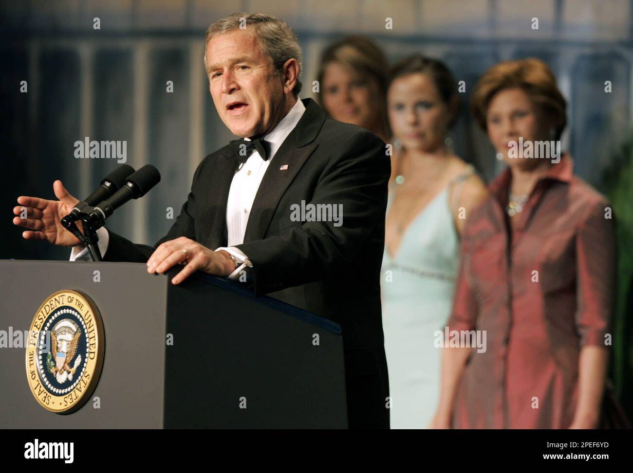 President Bush address the Black Tie and Boots Inaugural Ball in ...