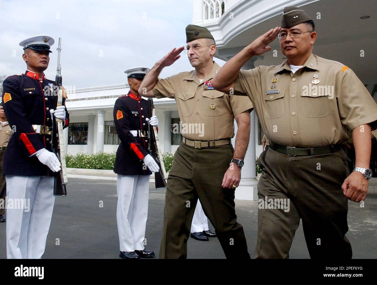 U.S. Marine Forces Pacific Lieutenant General Wallace Gregson, center ...