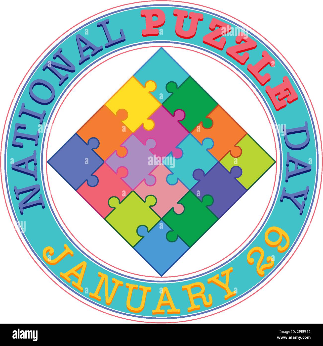 National Puzzle Day Banner Design illustration Stock Vector Image & Art ...