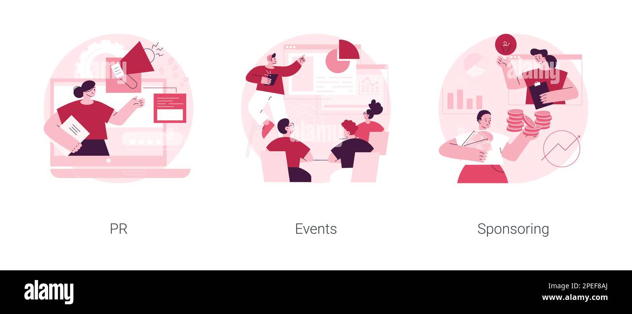 Website navigation bar abstract concept vector illustration set. PR ...