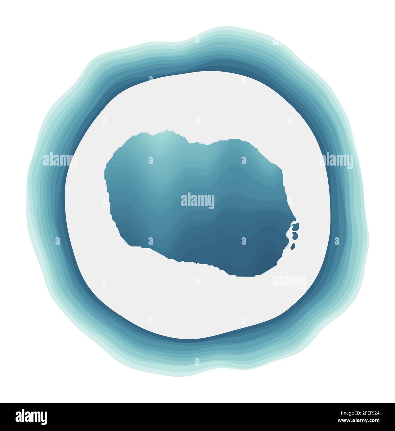 Rarotonga logo. Badge of the island. Layered circular sign around ...