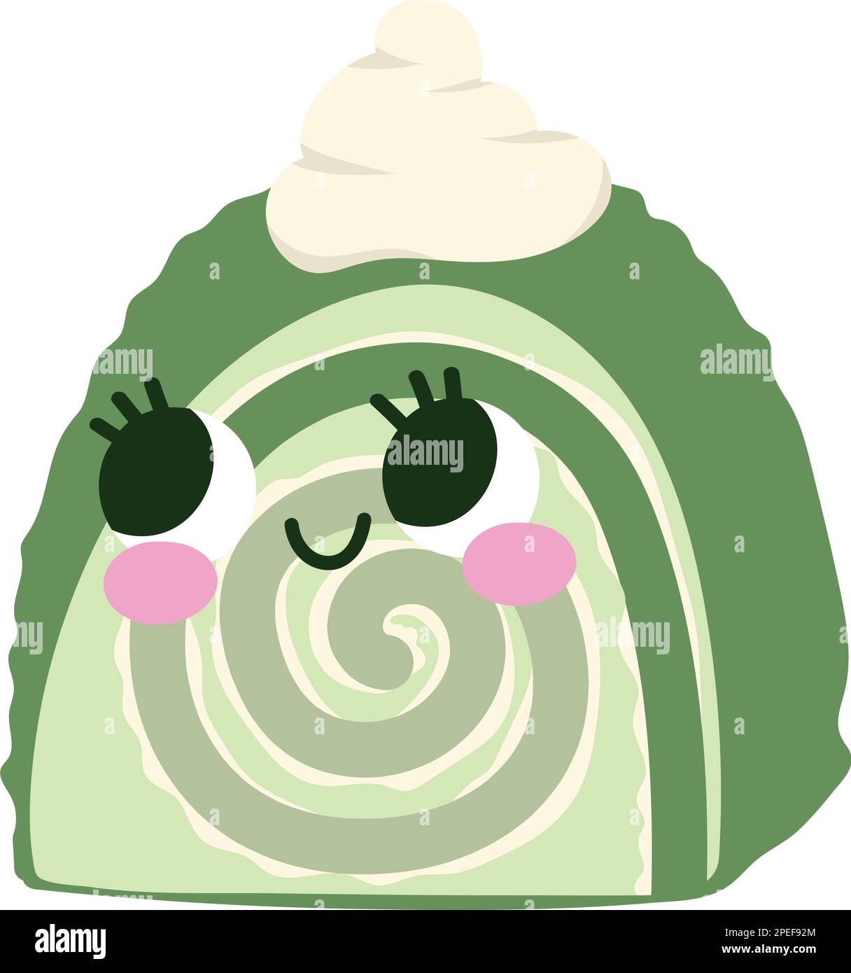 matcha dessert roll cartoon Stock Vector Image & Art - Alamy
