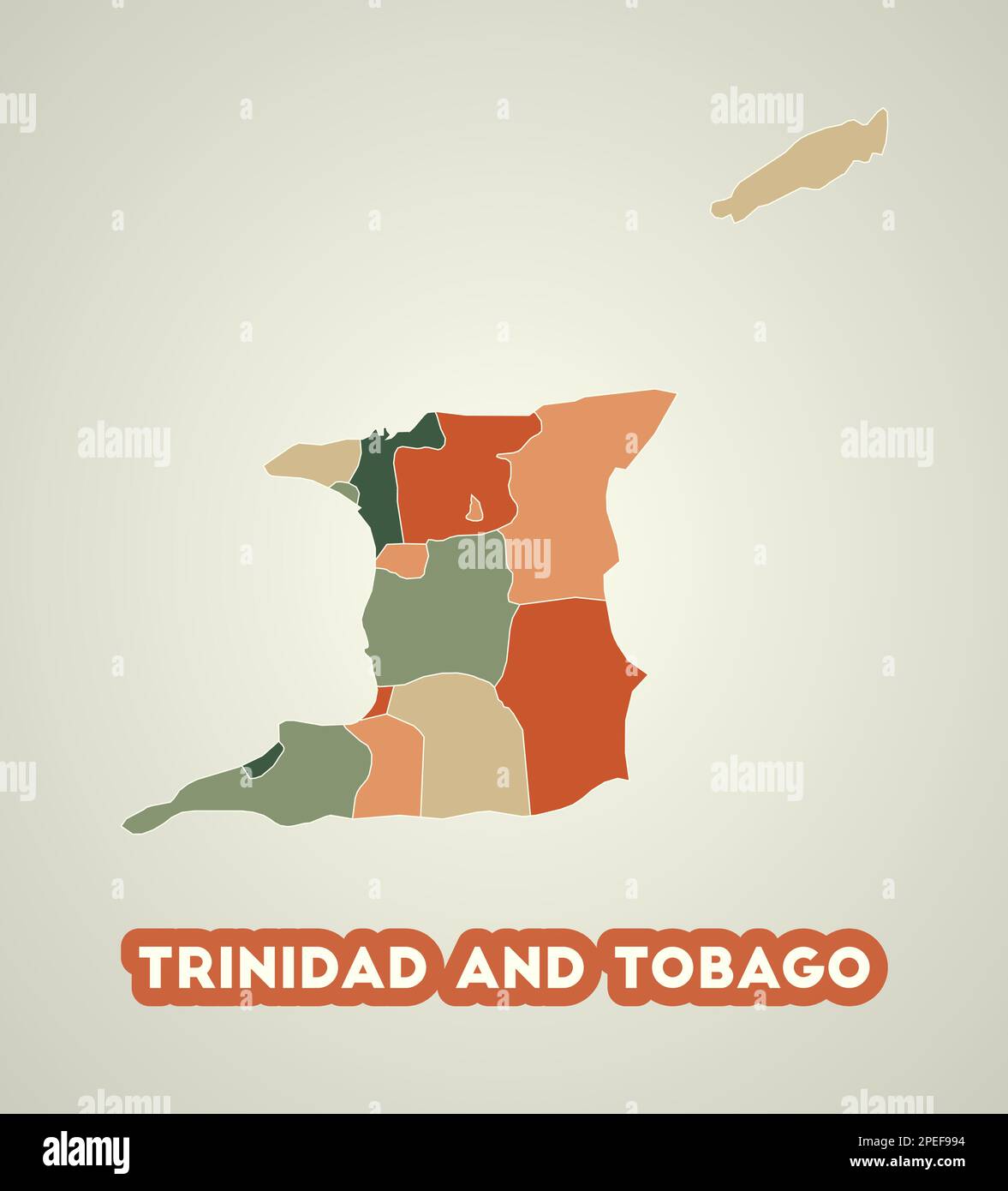 Trinidad and Tobago poster in retro style. Map of the country with ...