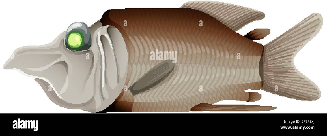 Deep sea creatures barreleye fish illustration Stock Vector Image & Art ...