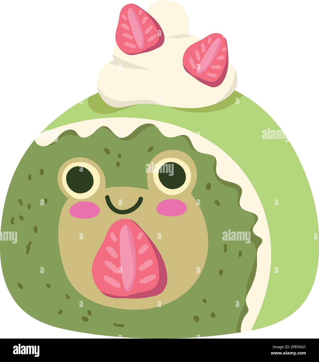 matcha roll with fruits cartoon Stock Vector Image & Art - Alamy