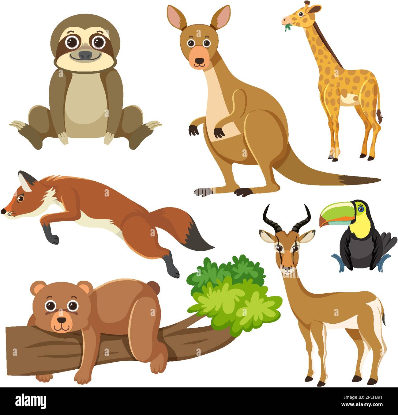 Wild Animals Cartoon Collection illustration Stock Vector Image & Art ...