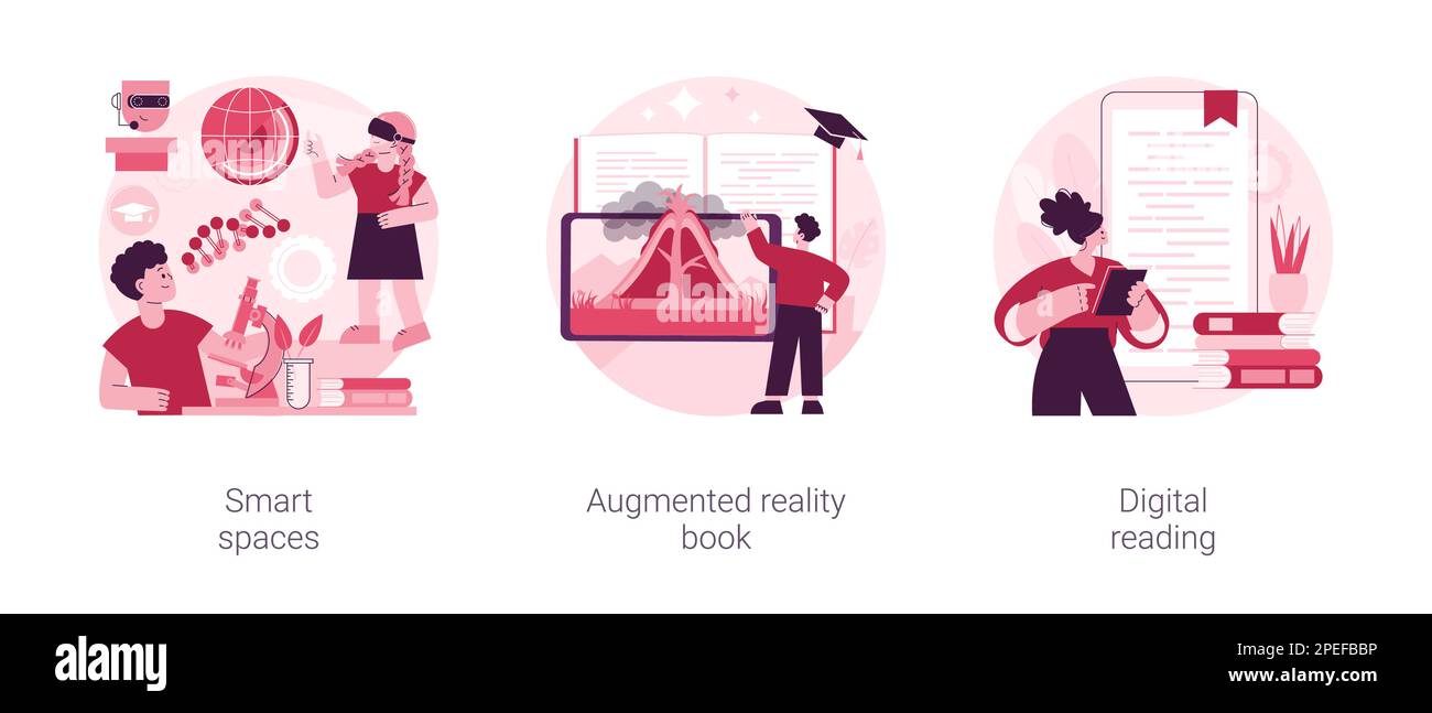 Modern educational technology abstract concept vector illustration set ...