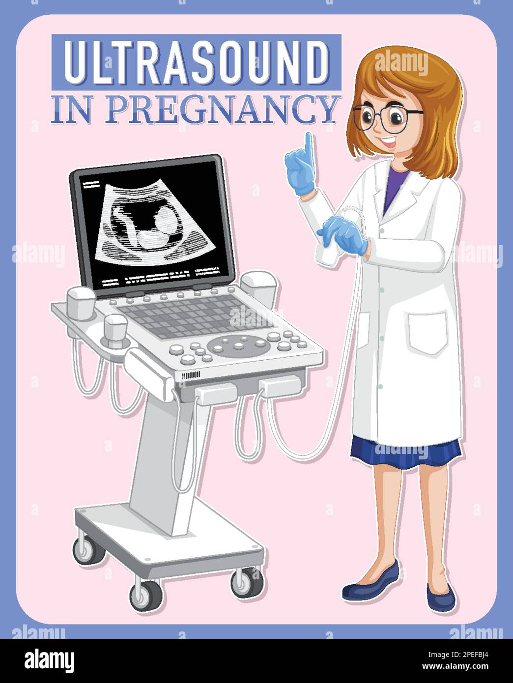 Doctor using ultrasound scanning machine illustration Stock Vector ...