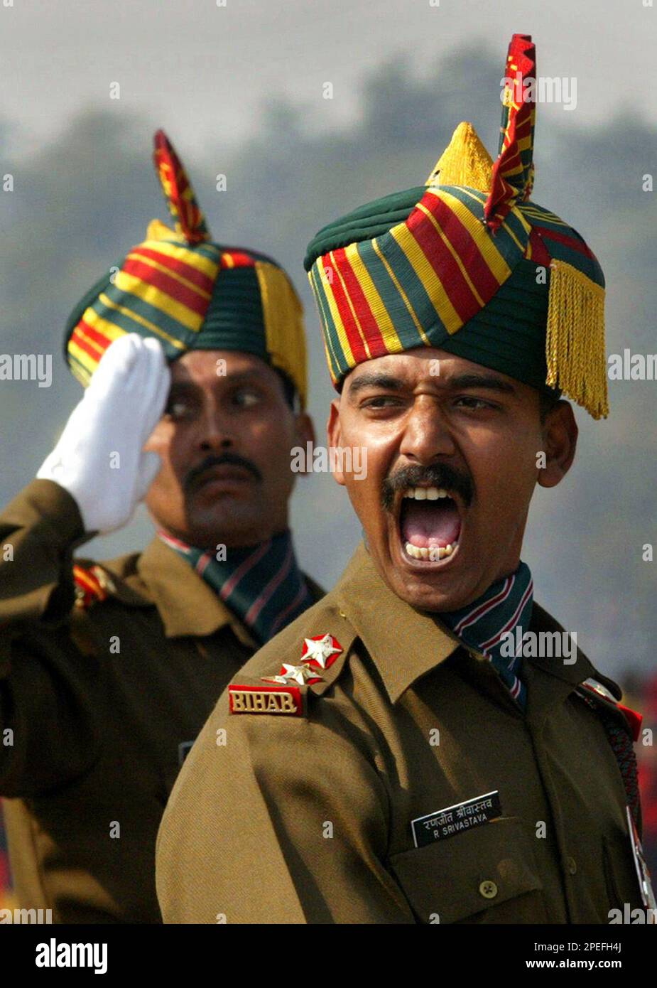 Captain Ranjit Srivastava, right, of Indian Armys Bihar Regiment ...
