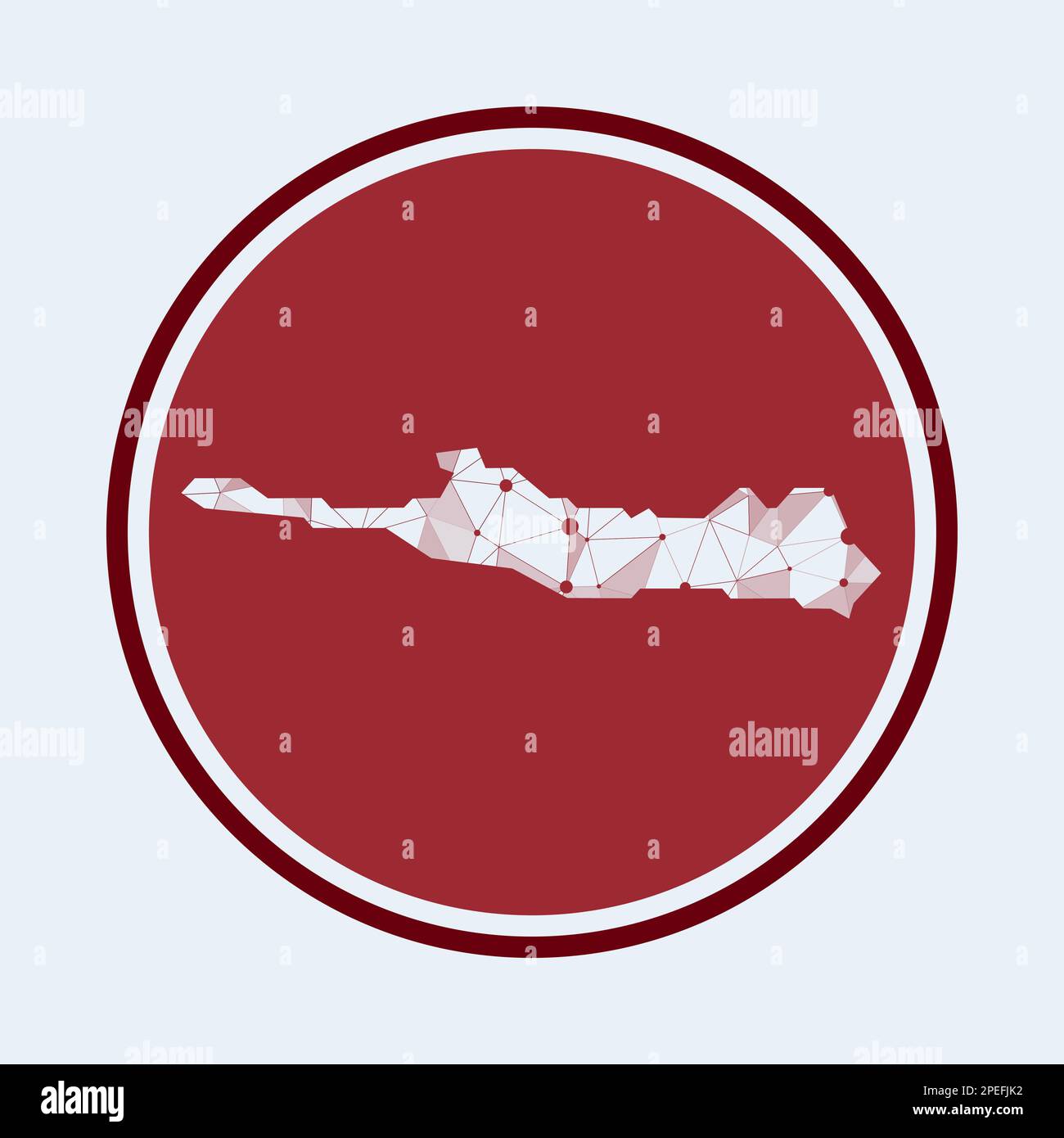 Paradise Island icon. Trendy tech logo of the island. Geometric mesh ...