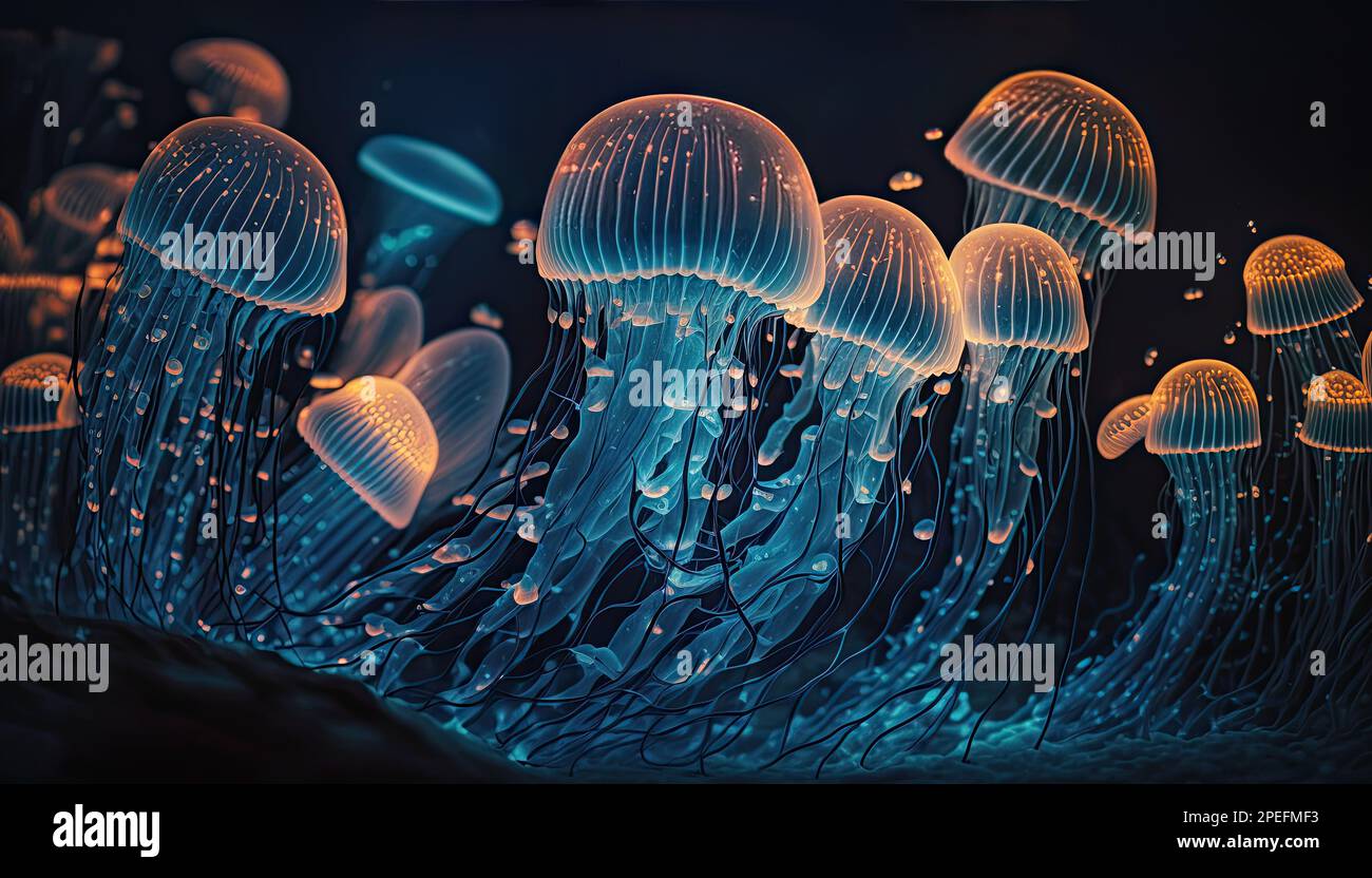 Glowing sea creatures hi-res stock photography and images - Alamy