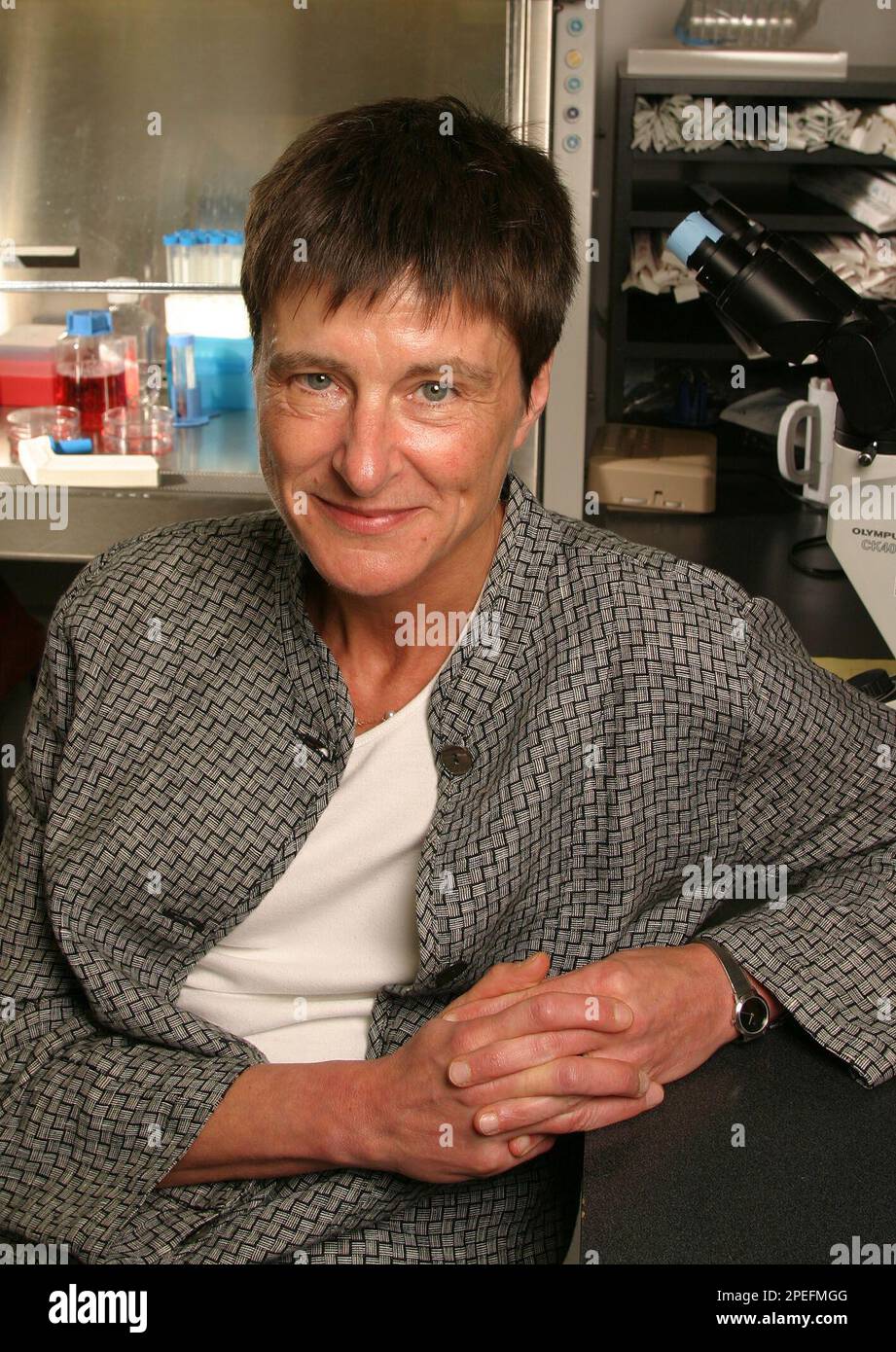 Catherine Verfaillie is shown in her lab at the University of Minnesota ...