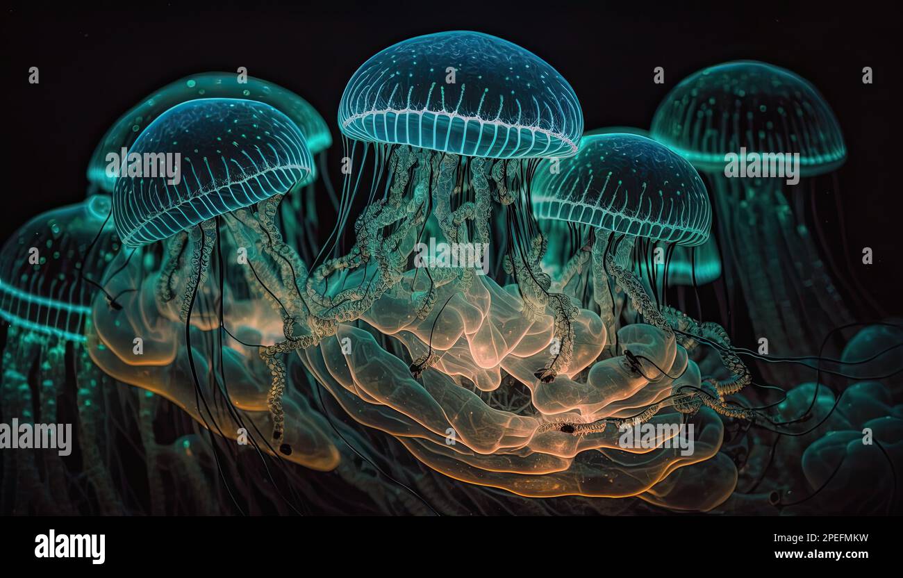 Glowing sea creatures hi-res stock photography and images - Alamy