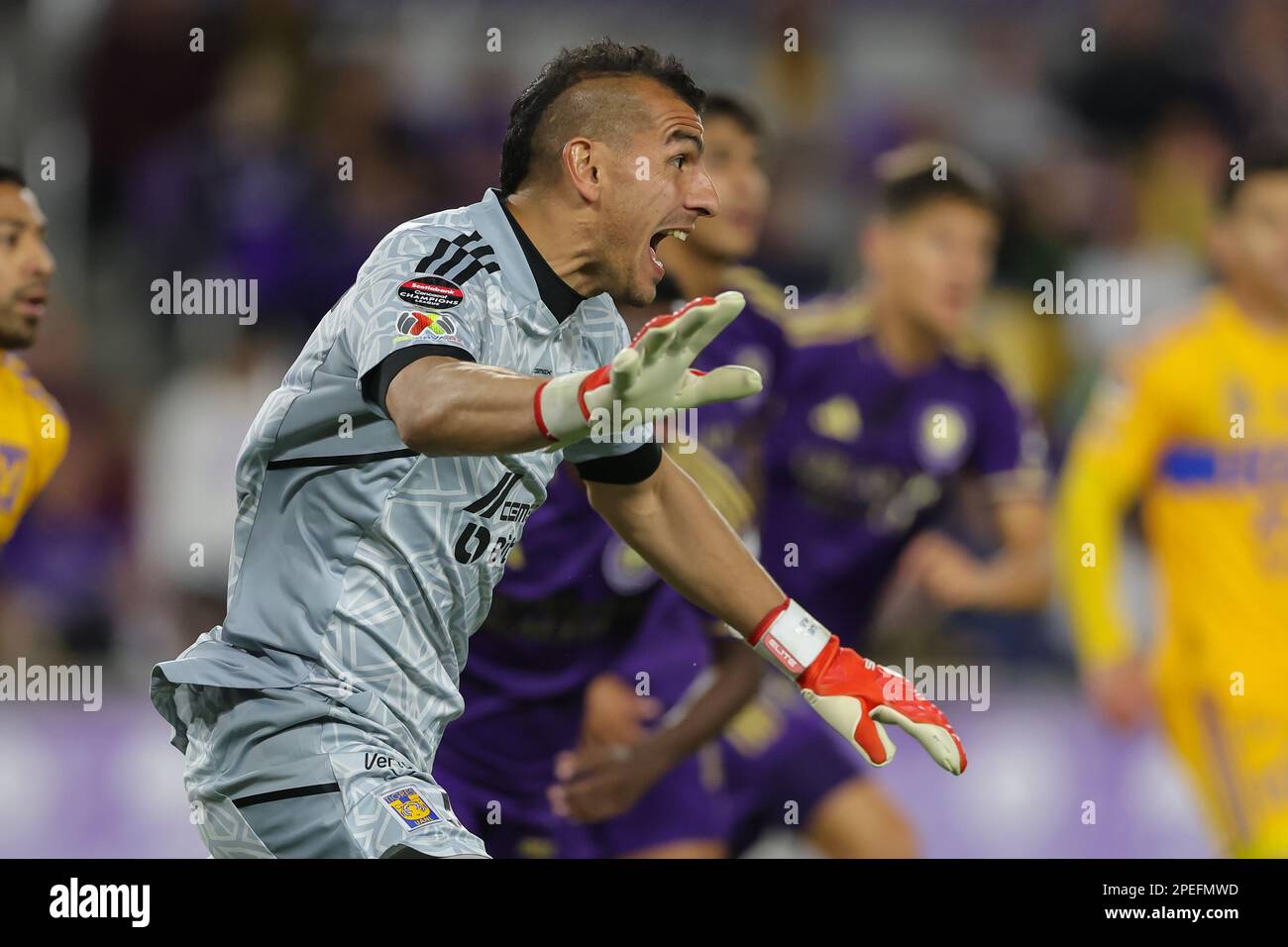 Orlando, Florida, USA. March 15, 2023: Tigres UANL forward NICOLÃ S L ...