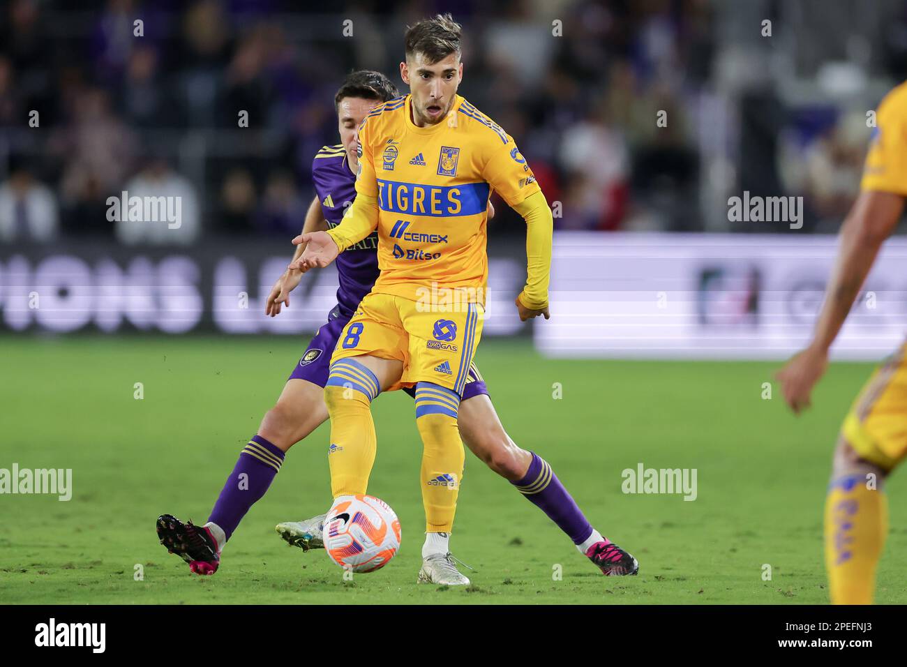 Orlando, Florida, USA. March 15, 2023: Tigres UANL defender FERNANDO ...