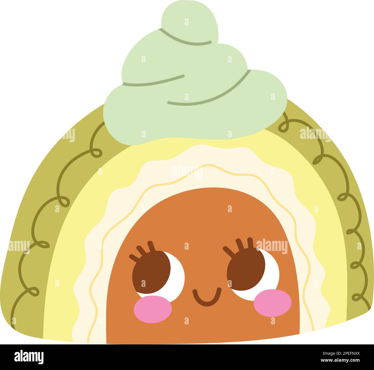 matcha cake with cream cartoon Stock Vector Image & Art - Alamy