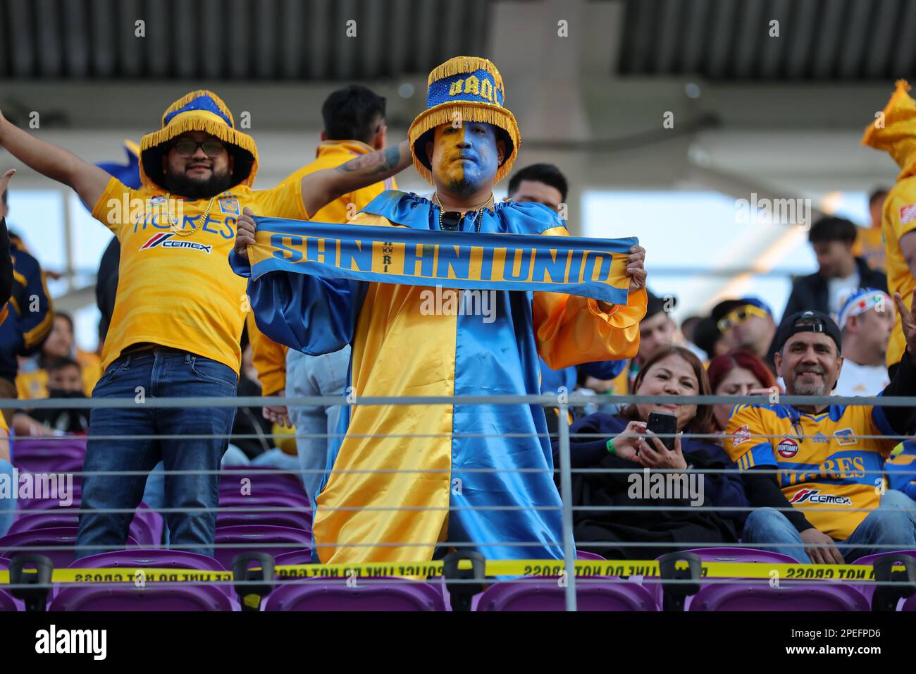 Orlando, Florida, USA. March 15, 2023: Tigres UANL fans pose for a ...