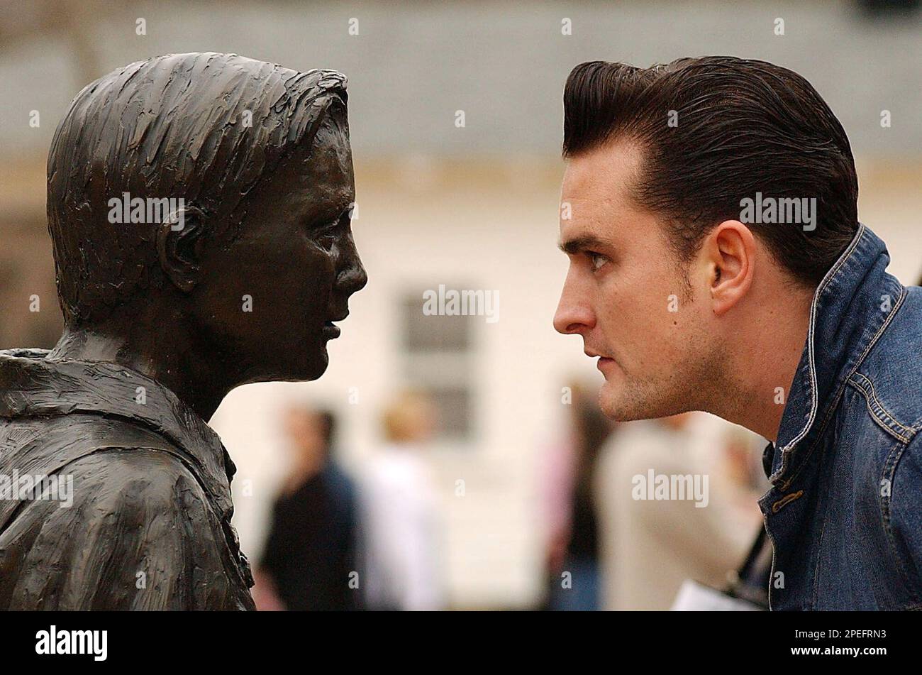Simon Luxton, an Elvis performer from Wellingborough, England, stares ...