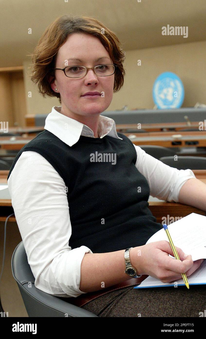 Amy Barry, British Oxfam Spokeswoman poses during a final press ...