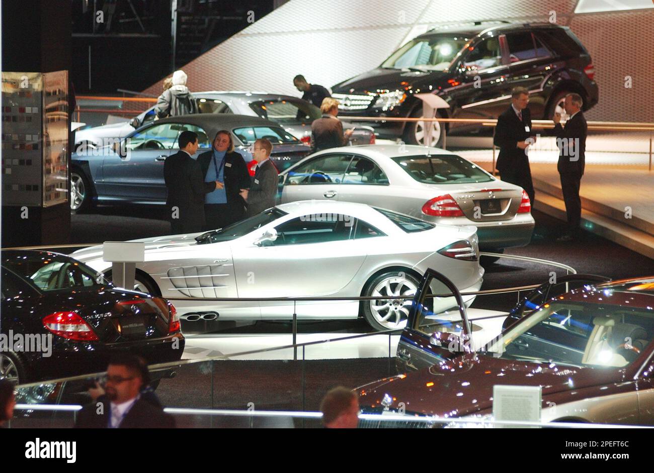 The Mercedes Benz display exhibit is shown at the North American ...