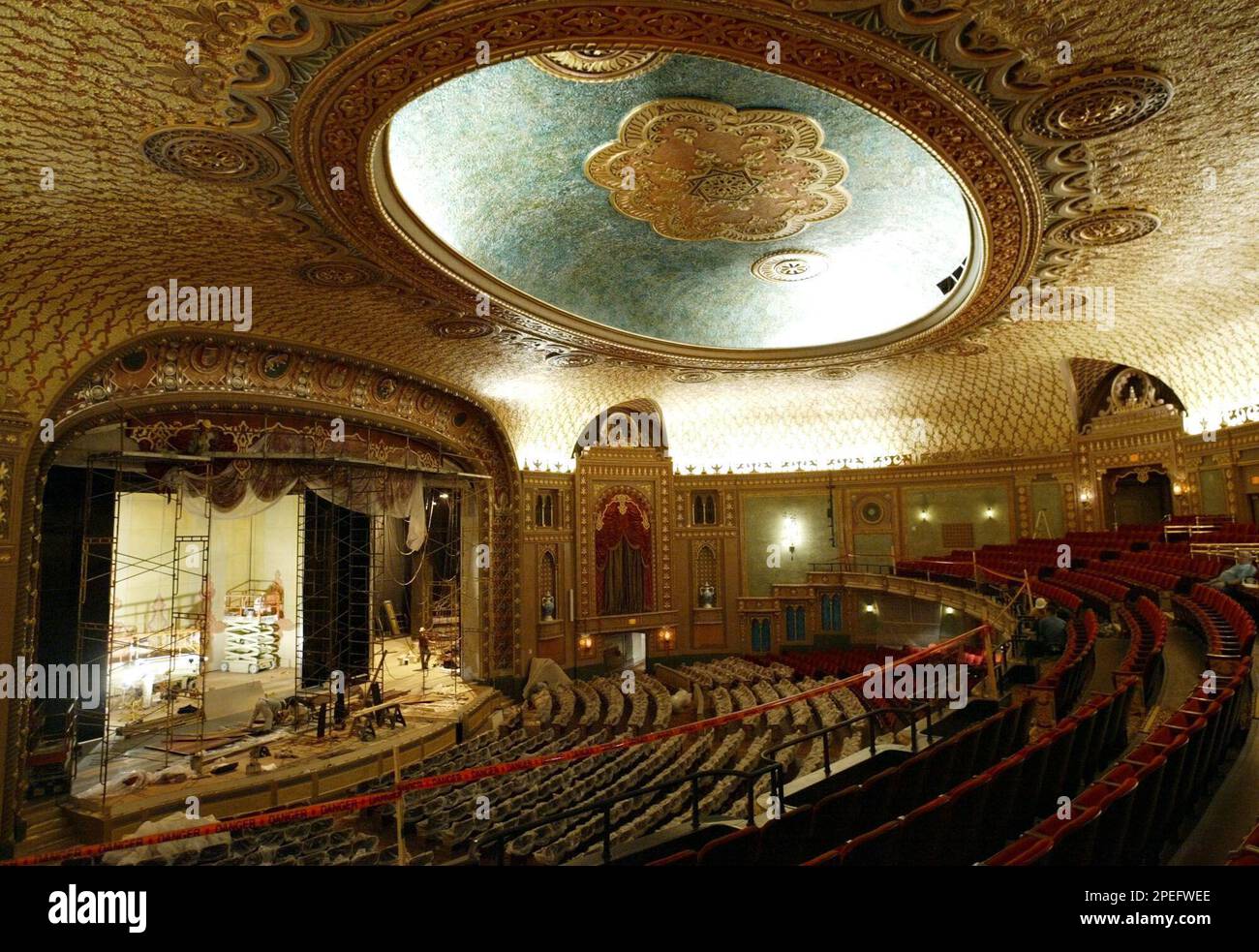New seating, stage and lighting are shown in the newly renovated ...