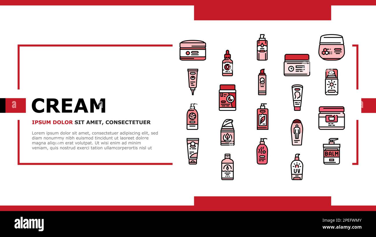 cream cosmetic product beauty landing header vector Stock Vector Image ...