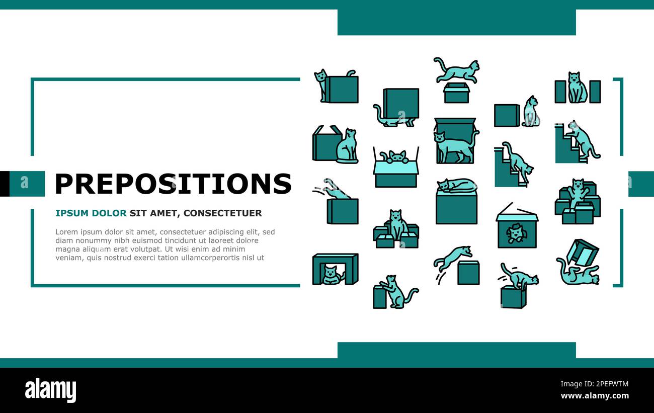 preposition english language landing header vector Stock Vector Image ...
