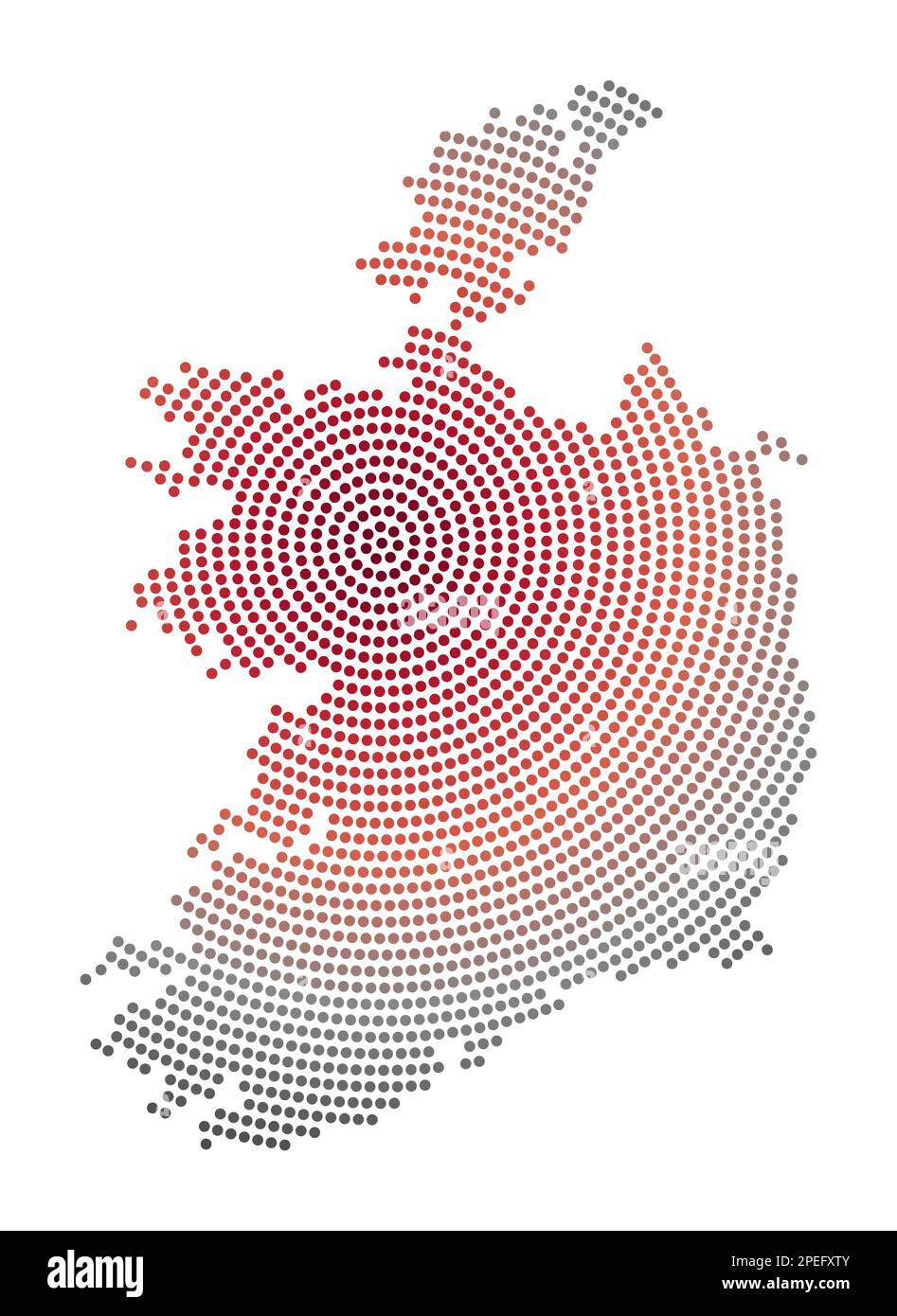 Ireland dotted map. Digital style shape of Ireland. Tech icon of the ...