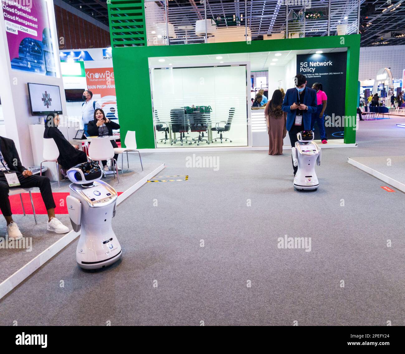Dubai, UAE - 10.14.2022 - Visitors, robots and participants of GITEX ...