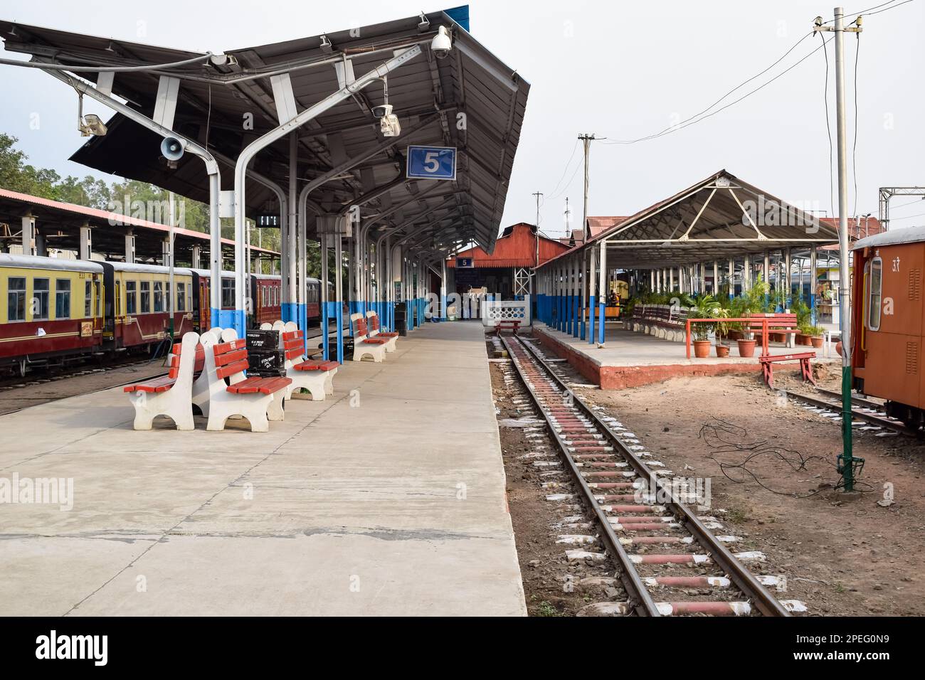 View of Toy train Railway Tracks from the middle during daytime near ...