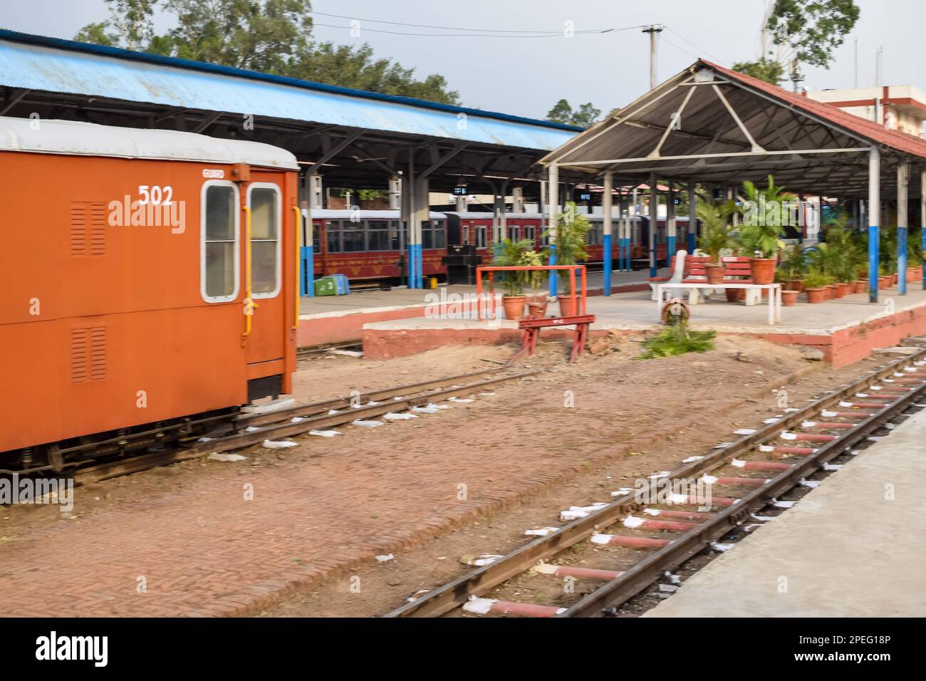 View of Toy train Railway Tracks from the middle during daytime near ...